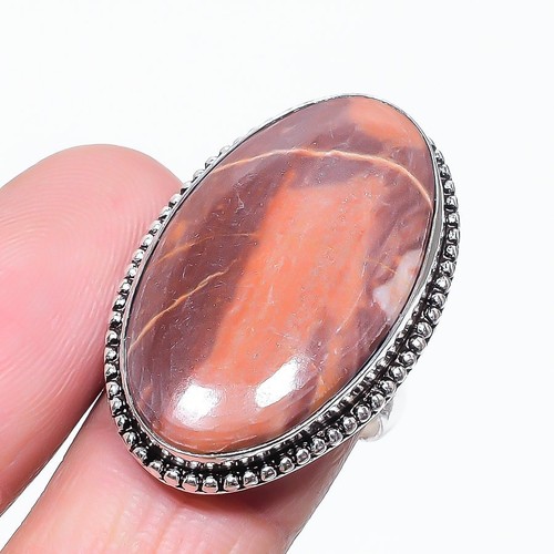 Royal Jasper Oval Shape Gemstone Adjustable Ring Handmade Dainty ...