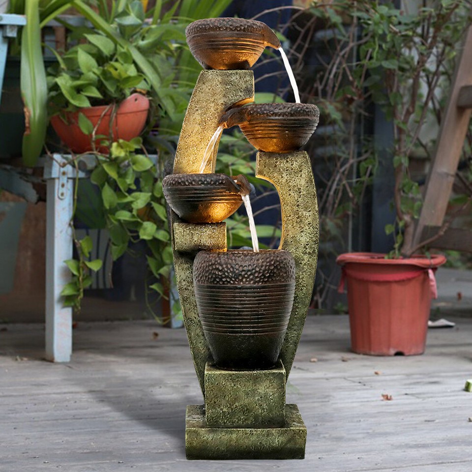 Outdoor Water Feature Fountain,Creating Garden Waterfall Spectacle ...