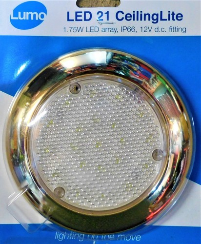 LUMO LED LIGHT 12V BRASS 21 LEDS OCEANLUMI MOTORHOME 1.75W BRIGHT BOAT ...
