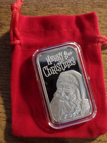 2024 "MERRY CHRISTMAS SANTA" .999 SILVER BAR IN CAPSULE IN RED SANTA ...