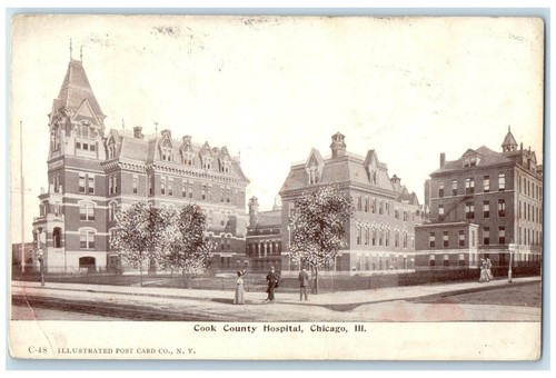 1908 Exterior Cook County Hospital Building Chicago Illinois IL Vintage ...