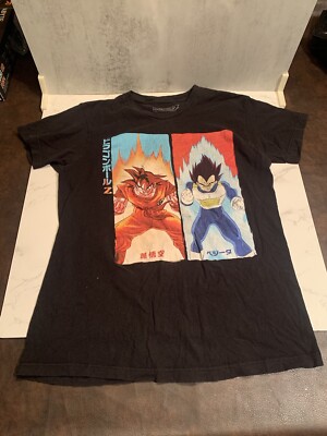 Dragon Ball Z Vegeta Goku Ripple Junction T-Shirt Black Black DBZ Mens ...