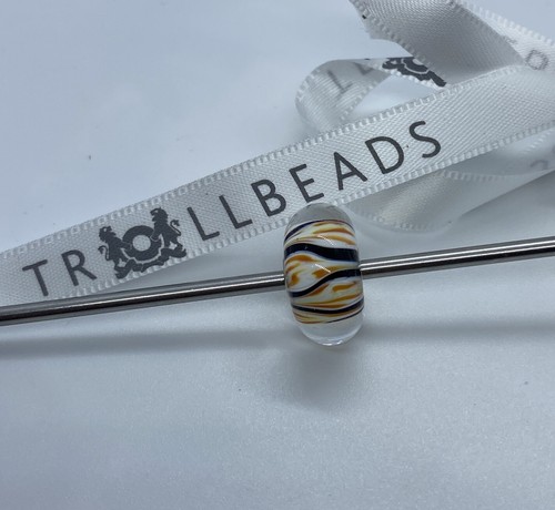 Trollbeads Jumbo Bead Yellow Black White Swirls Genuine Laa Brand New ...