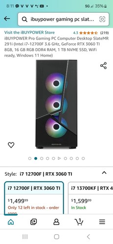 ibuypower gaming pc i7 SLATEMESH RTX 3060 | eBay