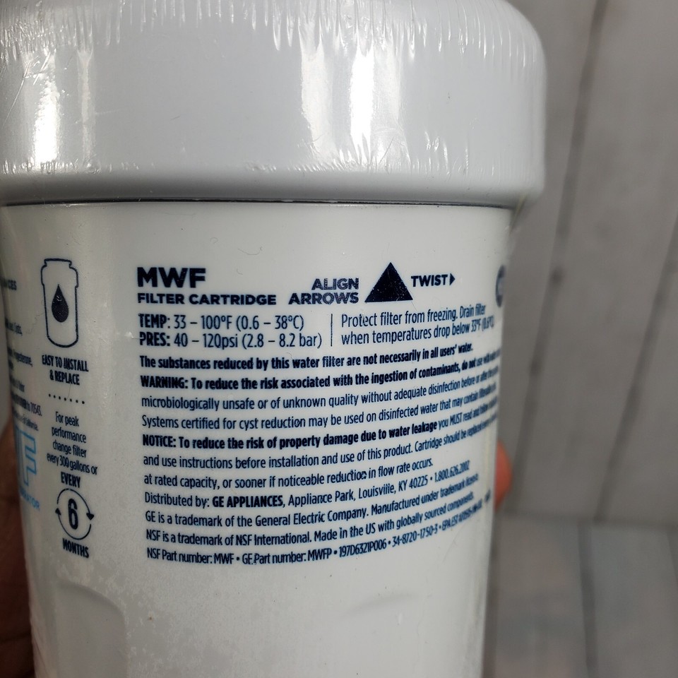 (1-Pack) GE MWF Genuine Smart Water Filter Removes 99% Lead NSF ...