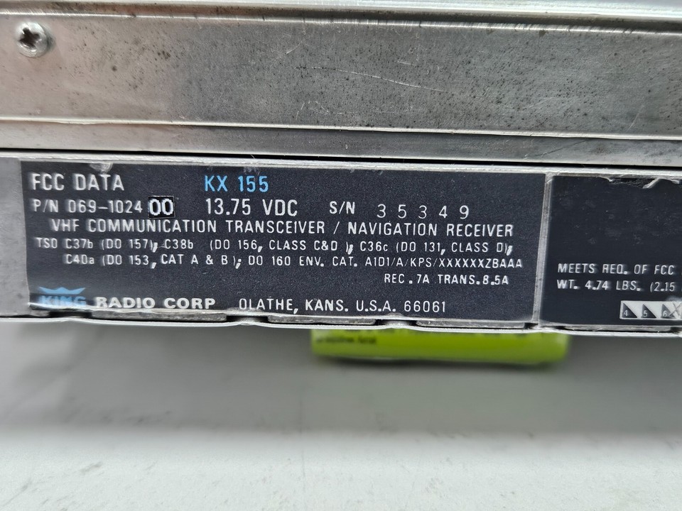 PERFECT BENDIX KX155, 14 V, P/N 069-1024-00 NAV/ COM RADIO VOR/LOC. | eBay