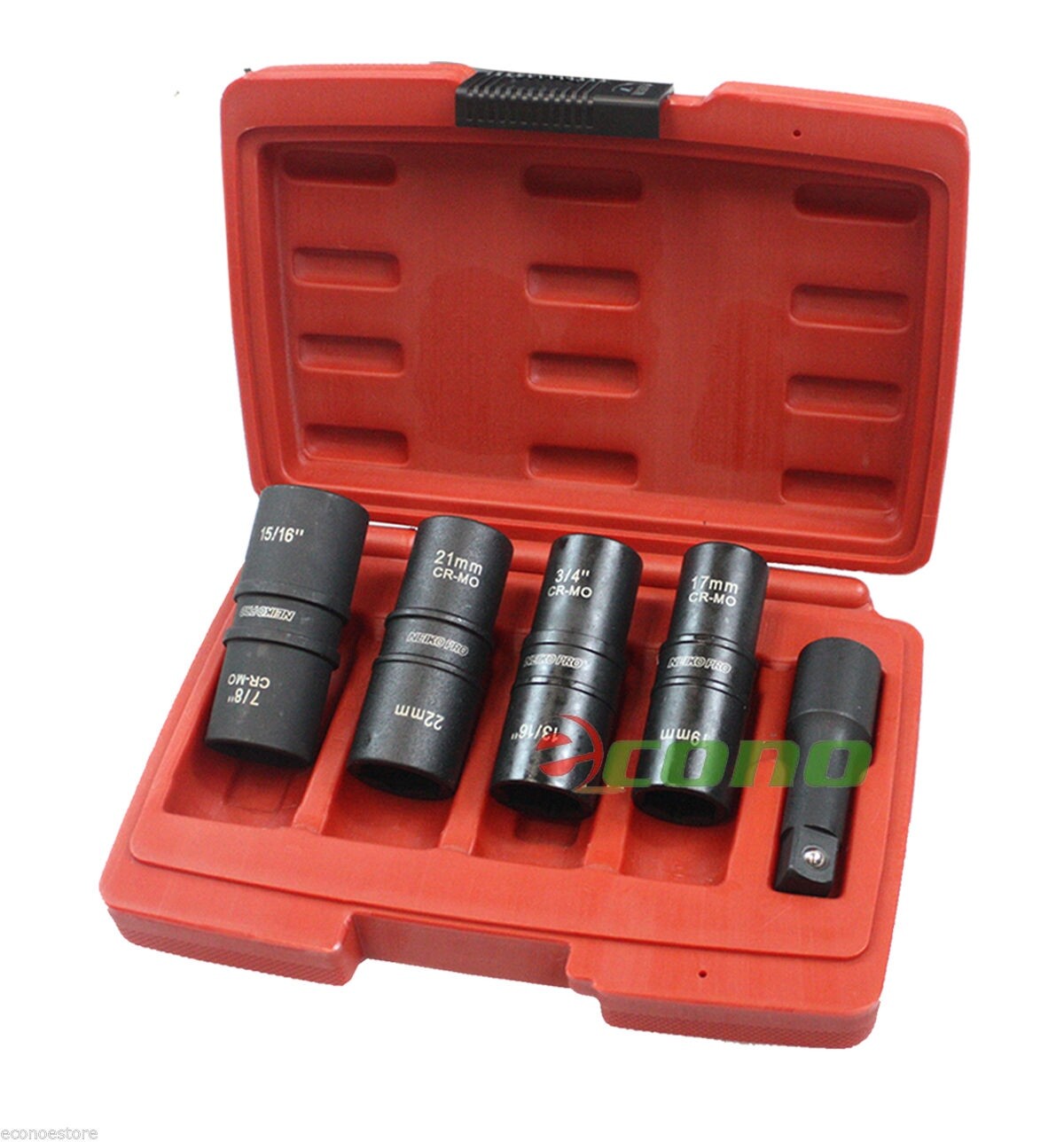 5pc Flip Thin Wall 1/2" inch Drive Metric SAE 8 Sizes Impact Socket ...