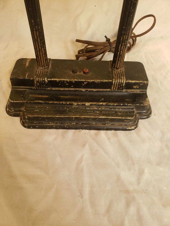 Vintage Desk Table Lamp Light Hood Shade Richlite Needs Work | eBay