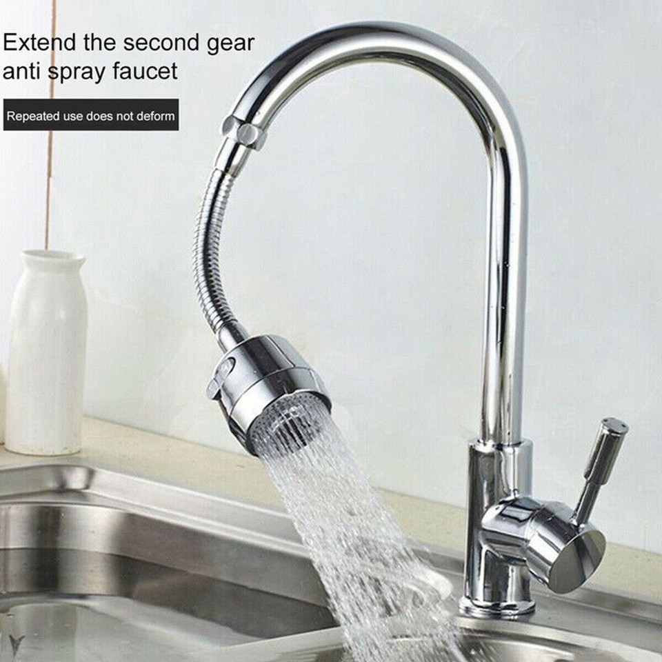 Steel 360° Rotation Faucet Extender Bendable Kitchen Sink Swivel Tap ...