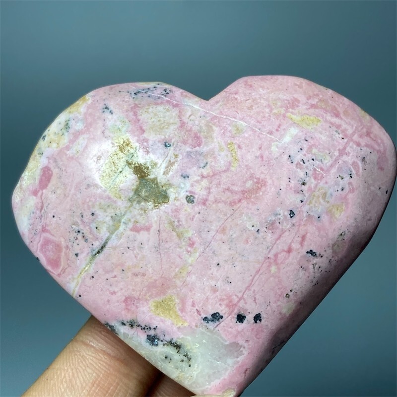 150g Natural Red Rhodonite Heart Quartz Crystal Stone Healing Argentina ...