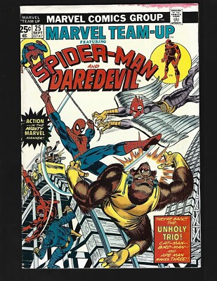 Marvel Team-Up #25 FN+ Kane Spider-Man Daredevil Unholy Three Ape-Man ...