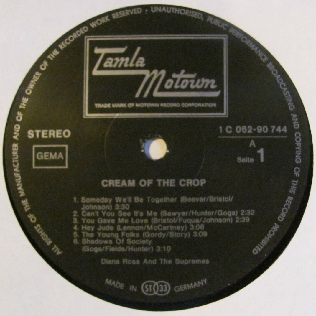 (LP) (Hear) (GEMA) Diana Ross & The Supremes - "Cream Of The Crop ...