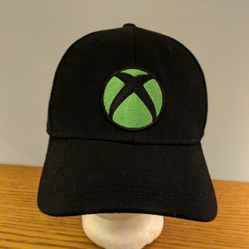 Rare Xbox Black Baseball Hat Cap Green Logo Patch - Gem