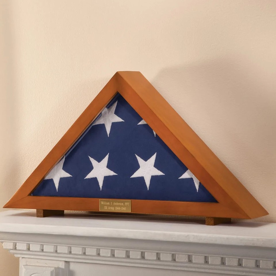 Military Veteran Memorial Burial Flag Display Case with Free ...