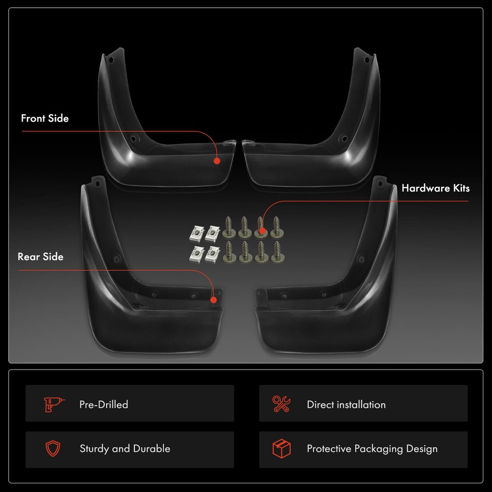 4PCS Front Rear Splash Guards Mud Flaps Mudflaps for Volkswagen Beetle ...