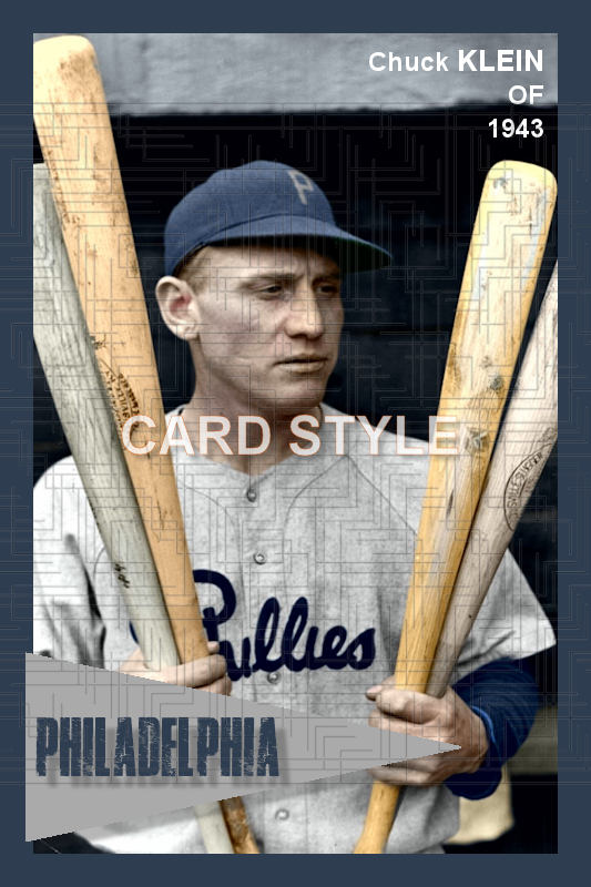 Chuck Klein - 1943 Philadelphia Phillies - choose a style - colorized ...