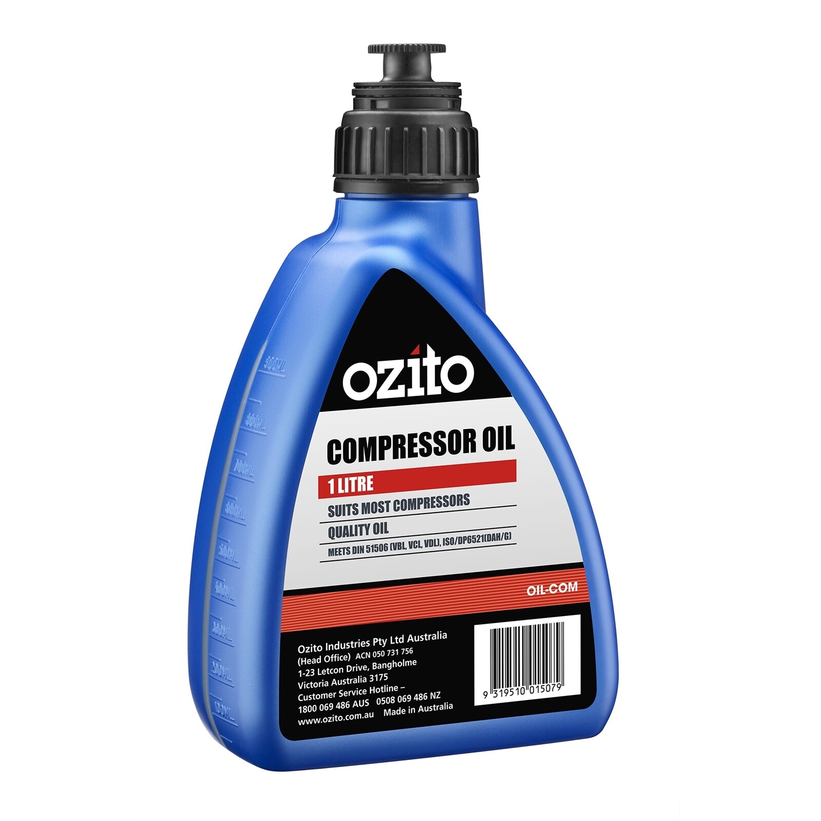 Ozito 1L Compressor Oil Meets Din 51506 (Vbl, Vcl, Vdl), Iso/Dp6521(Dah ...