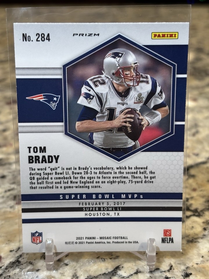 2021 Panini Mosaic Tom Brady Super Bowl MVPs Yellow Reactive Patriots ...