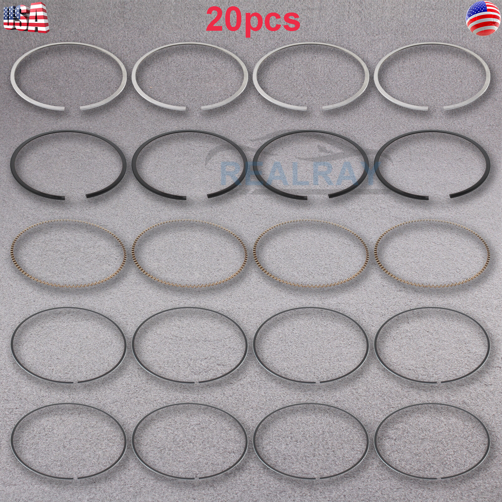 Piston Ring Set STD Size FITS 2010-2017 Hyundai Kia 2.4L L4 DOHC ...