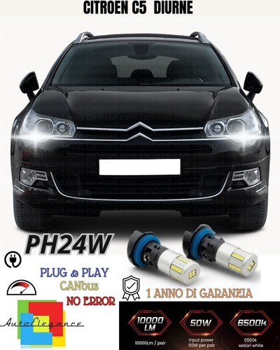 Paire Feux de Jour DRL 34 LED PH24W Canbus Citroen C5 MK2 6000K Pas D ...