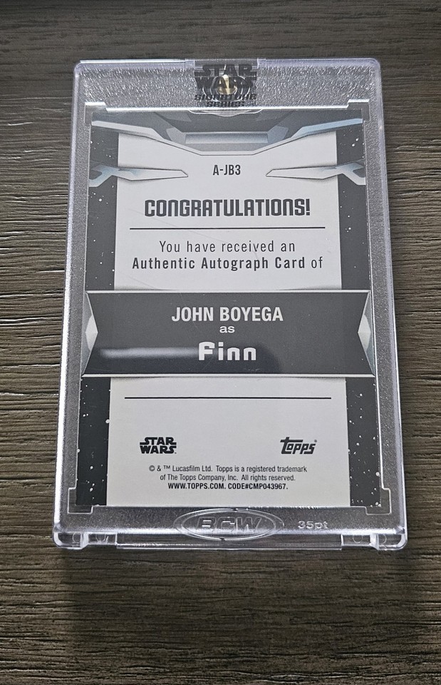2021 Star Wars Signature Series /25 John Boyega As Finn Auto Autograph ...