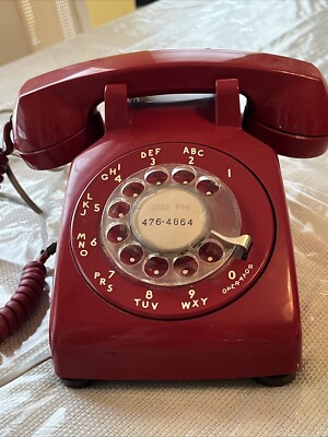 Vintage Bell System Western Electric Ruby Red Rotary Dial Telephone | eBay