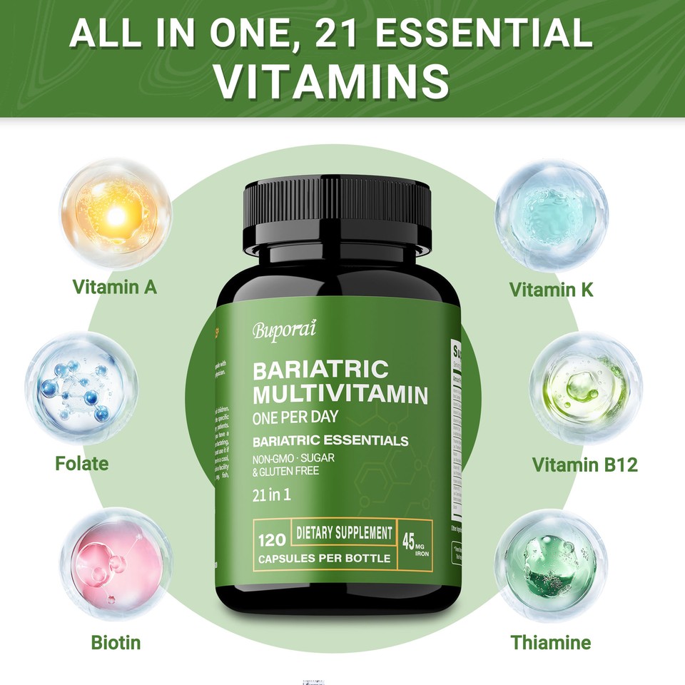 Bariatric Multivitamin -with 21 Vitamins,Balance Energy Levels Promotes ...