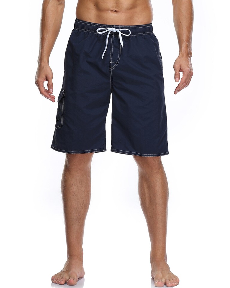 Men's 3 Pocket Cargo Swim Trunks Swimming Shorts Suit Beach Surf Board ...