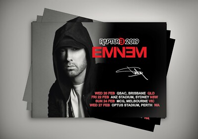 Eminem Australia Tour 2019 Autpgraphed Poster Print. A3 A2 A1 Sizes ...
