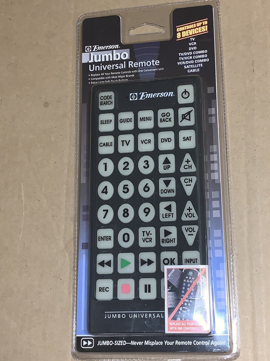 Emerson Jumbo Universal Remote Guide