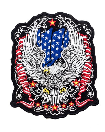 US Flag Flying Eagle Iron on Patch for Biker Vests & Jackets | eBay