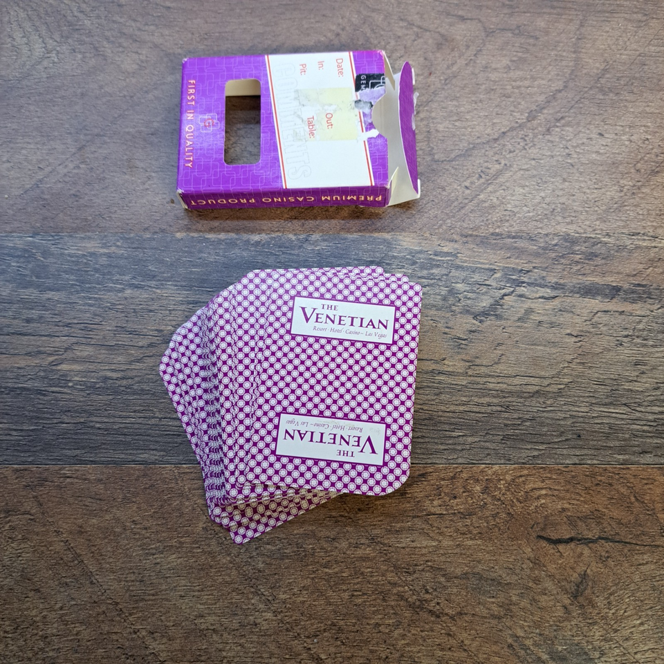 Gemaco Playing Cards Deck Venetian Casino Purple Las Vegas Nevada ...