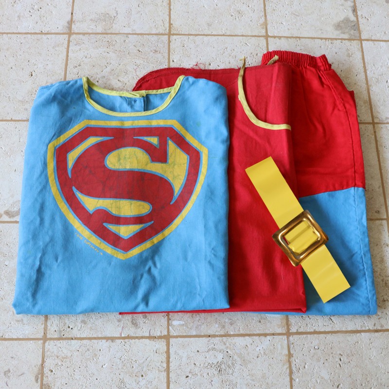 1940s/1950s SUPERMAN COSTUME in BOX George Reeves Classic Shield ...