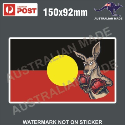 BOXING KANGAROO ABORIGINAL FLAG STICKER MURRI KOORI DEADLY STICKERS ...