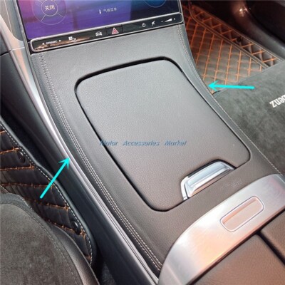 Leather Gear Panel Center Console Cover Accessories for Mercedes Benz ...