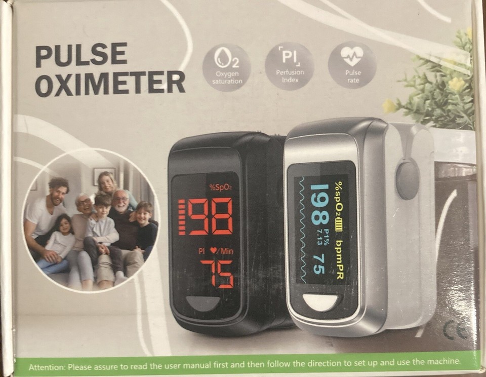 Fingertip Pulse Oximeter Blood Oxygen Saturation Monitor, HeartRate ...