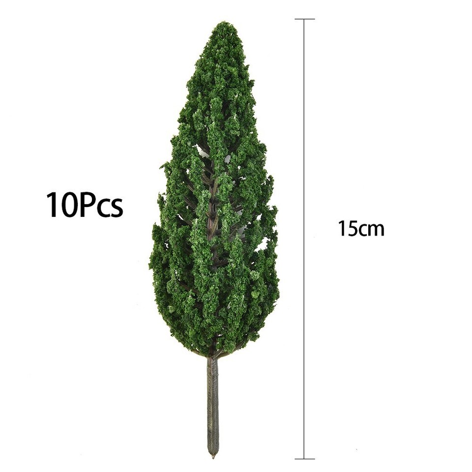 10pcs 15cm Model Pine Trees Green For O Scale Railway Scenery Layout | eBay