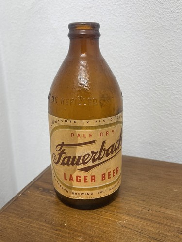 Fauerbach Beer Bottle Stubbie Steinie 1940s Irtp Label Madison ...