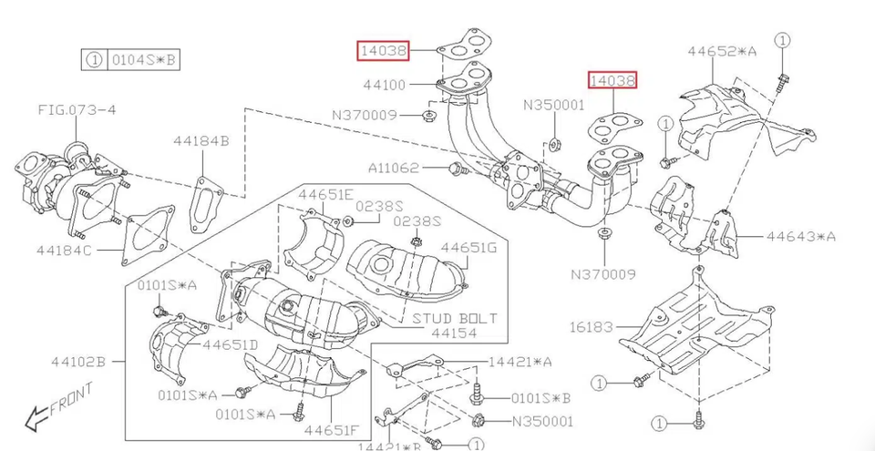 Subaru Genuine Turbo WRX STI Legacy Exhaust Manifold Gaskets 2pc ...