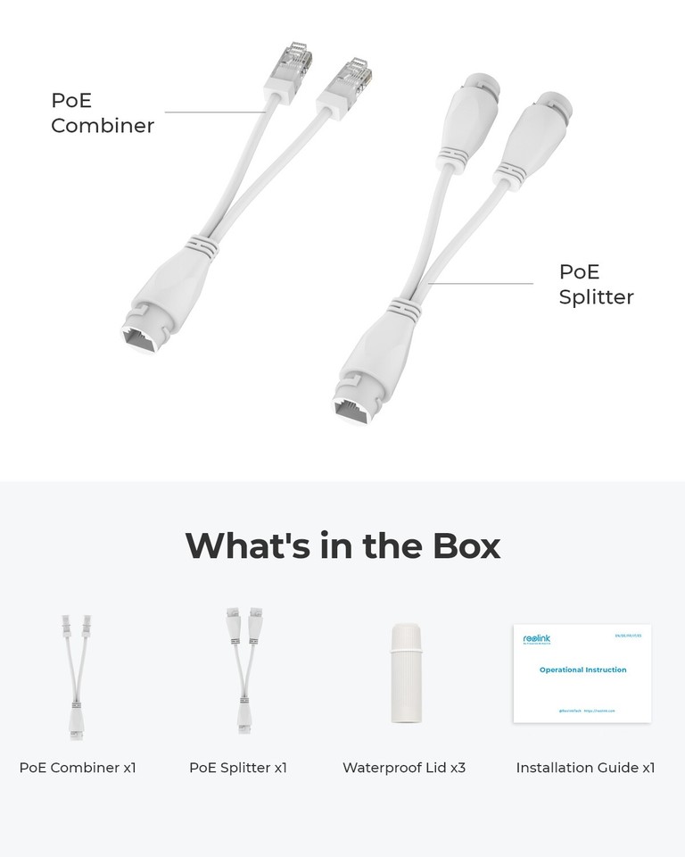 Reolink PoE Combiner Splitter Waterproof RLA-POECS1 for Reolink PoE ...