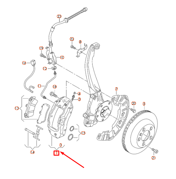 OEM Volkswagen Touareg 7p Front Left Brake Caliper 7L6615149A 2012 ...