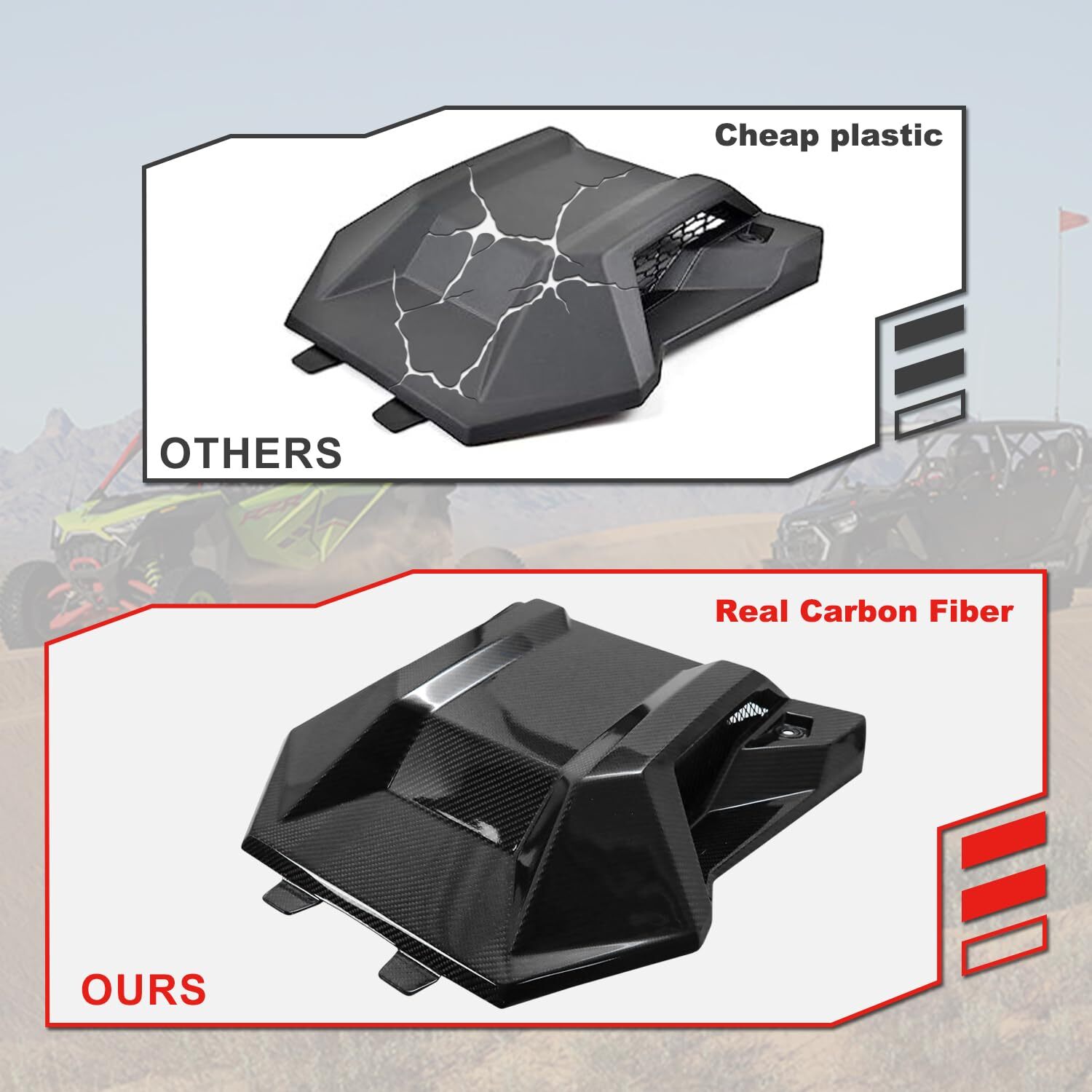 Real Carbon Fiber Front Turbo Hood Scoop for 20-24 Polaris RZR PRO R/XP ...