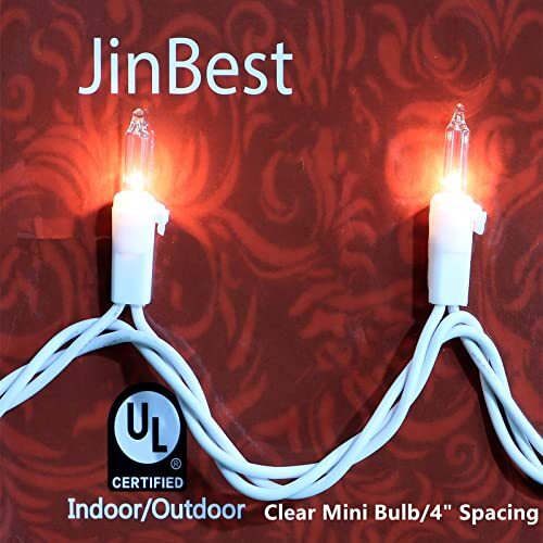 200 Clear Bulbs White Wire Christmas Lights Commercial Grade Decorative ...