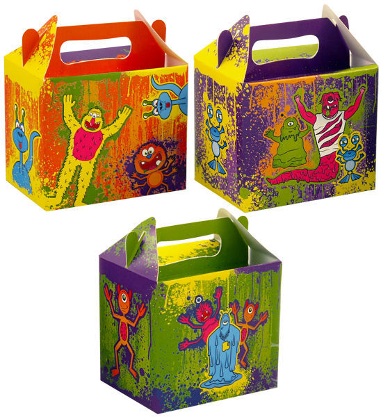 Party Food Lunch Boxes Childrens Gift Bags Loot Themed Coloured ...