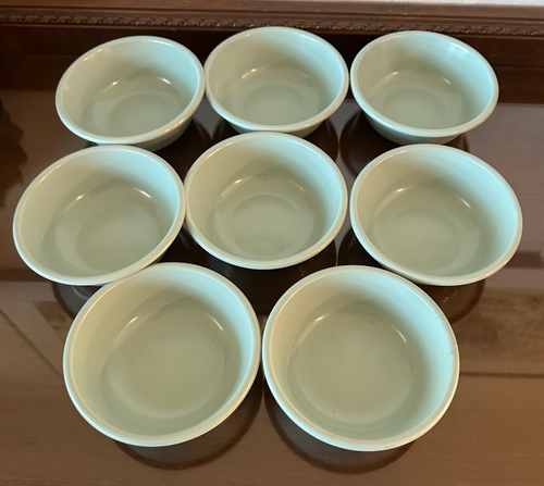 8 Vtg Rubbermaid Melamine Bowls #3836 Lt Aqua Blue Green 5.5” Cereal ...