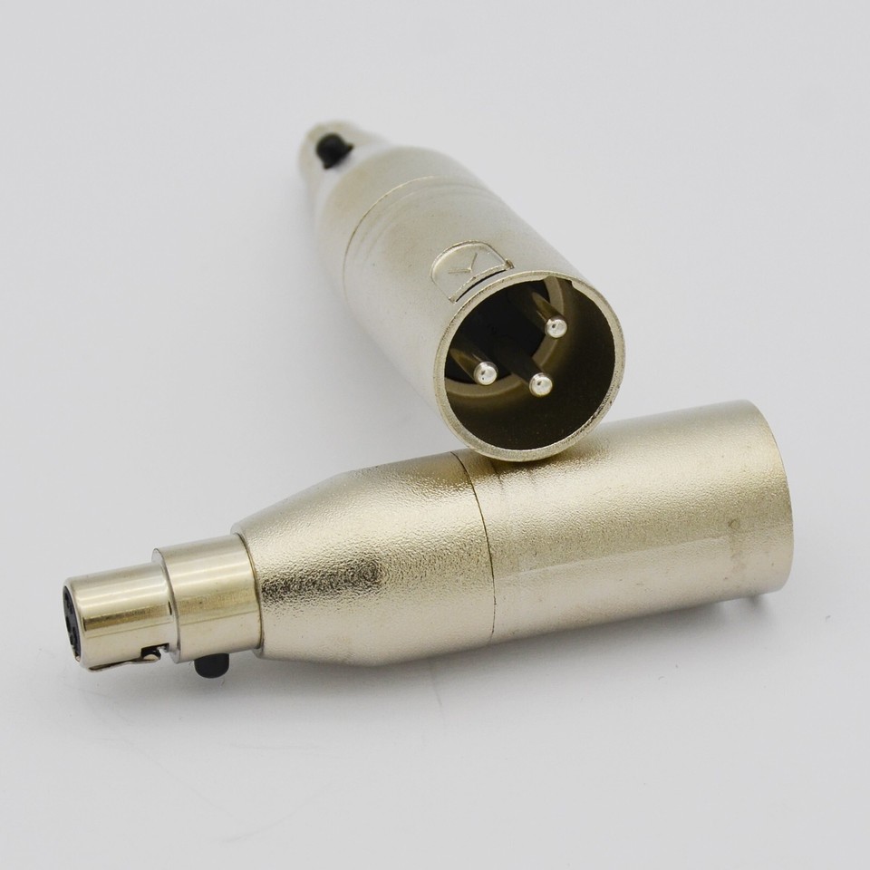 4pcs Mini XLR 3Pin Audio Female to Male Mic Microphone Connector ...