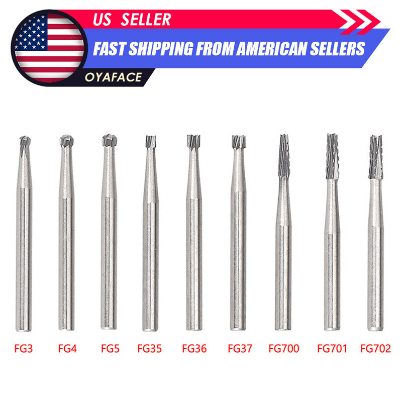 10pcs Dental Carbide Bone Cutters Finishing Bur FG Series High Speed ...