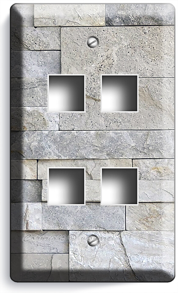 RUSTIC GRAY STACKED STONE STYLE LIGHT SWITCH OUTLET WALL PLATE KITCHEN ...