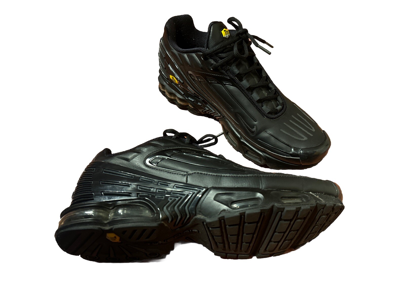 Rare Nike Air Max Plus TN 3 Leather Triple Black - Me… - Gem