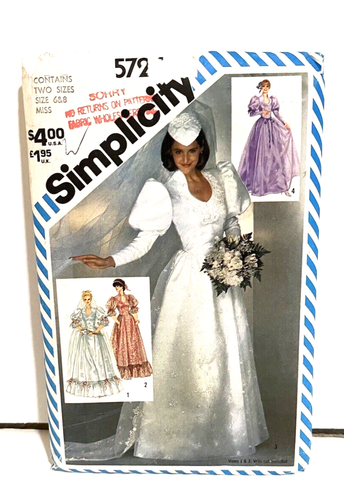 Vtg Simplicity Bridesmaid Wedding Dress Pattern 5724 Size 6/8 ...